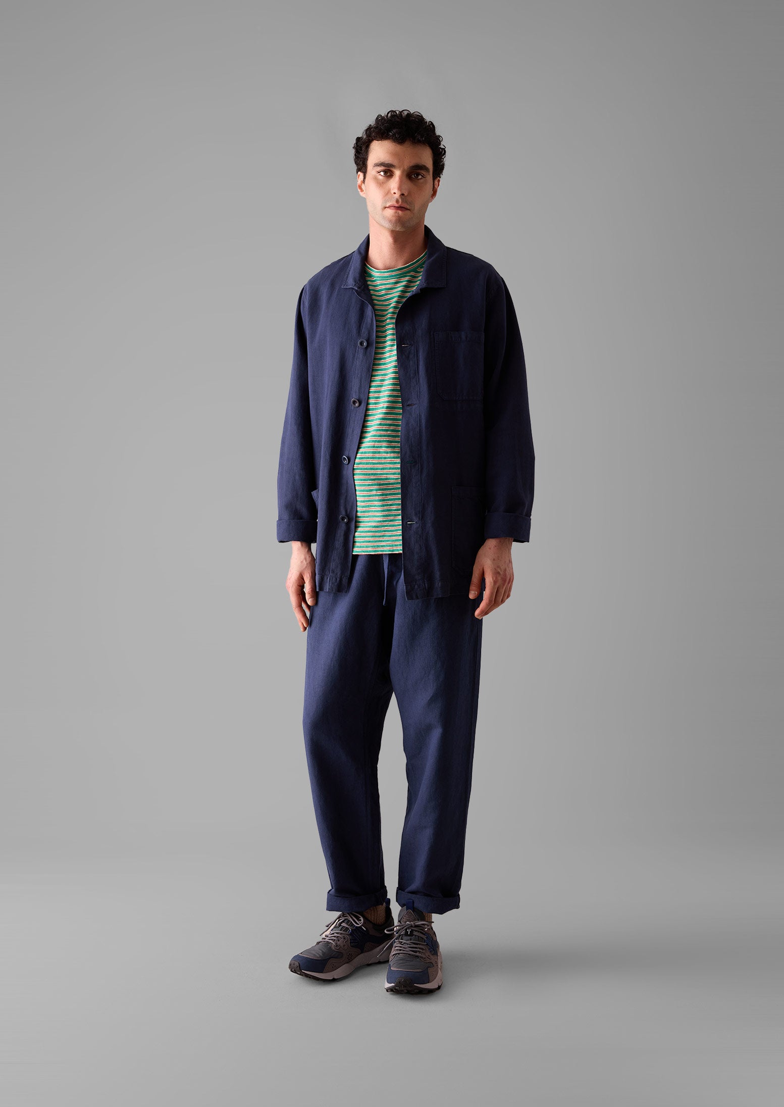 Arlo Garment Dyed Herringbone Jacket | Dark Indigo | TOAST