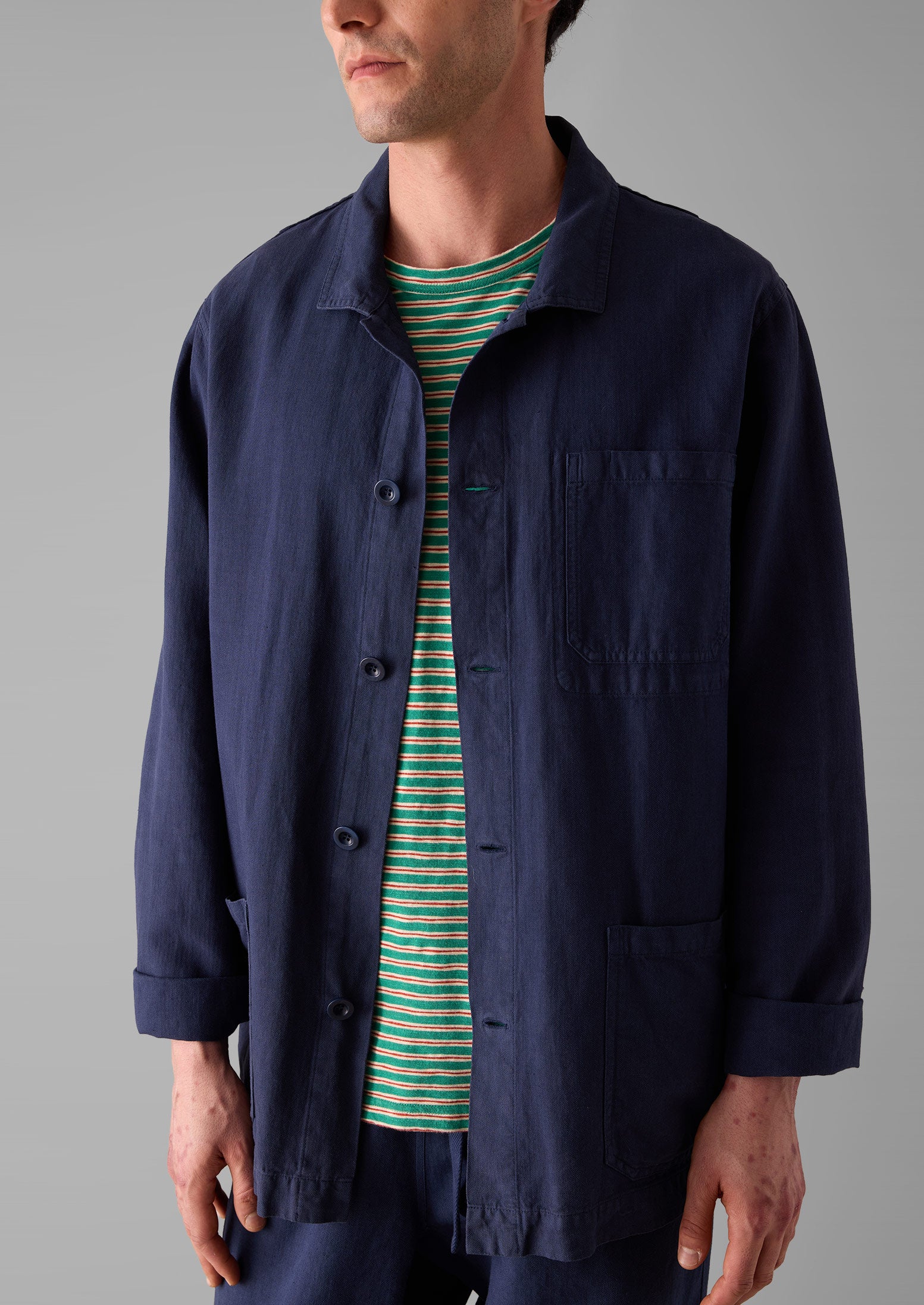 Arlo Garment Dyed Herringbone Jacket | Dark Indigo | TOAST