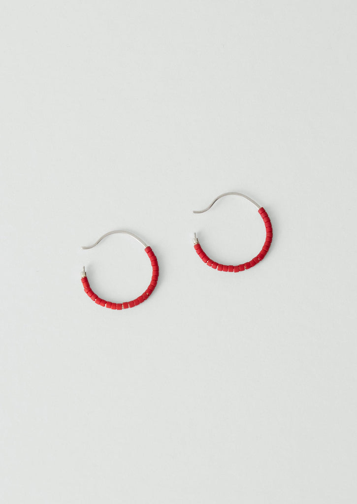 Helena Rohner Miyuki Glass Small Hoop Earrings | Tomato | TOAST