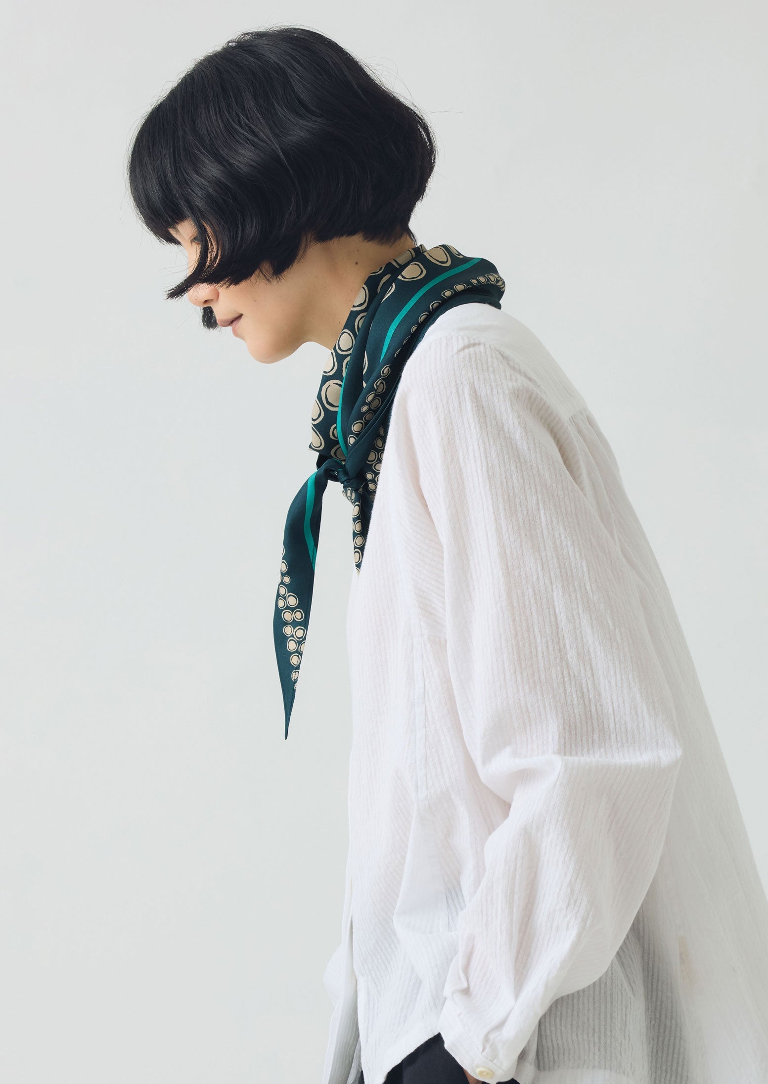 Spotted Carapace Print Silk Bandana | Beetle Green | TOAST