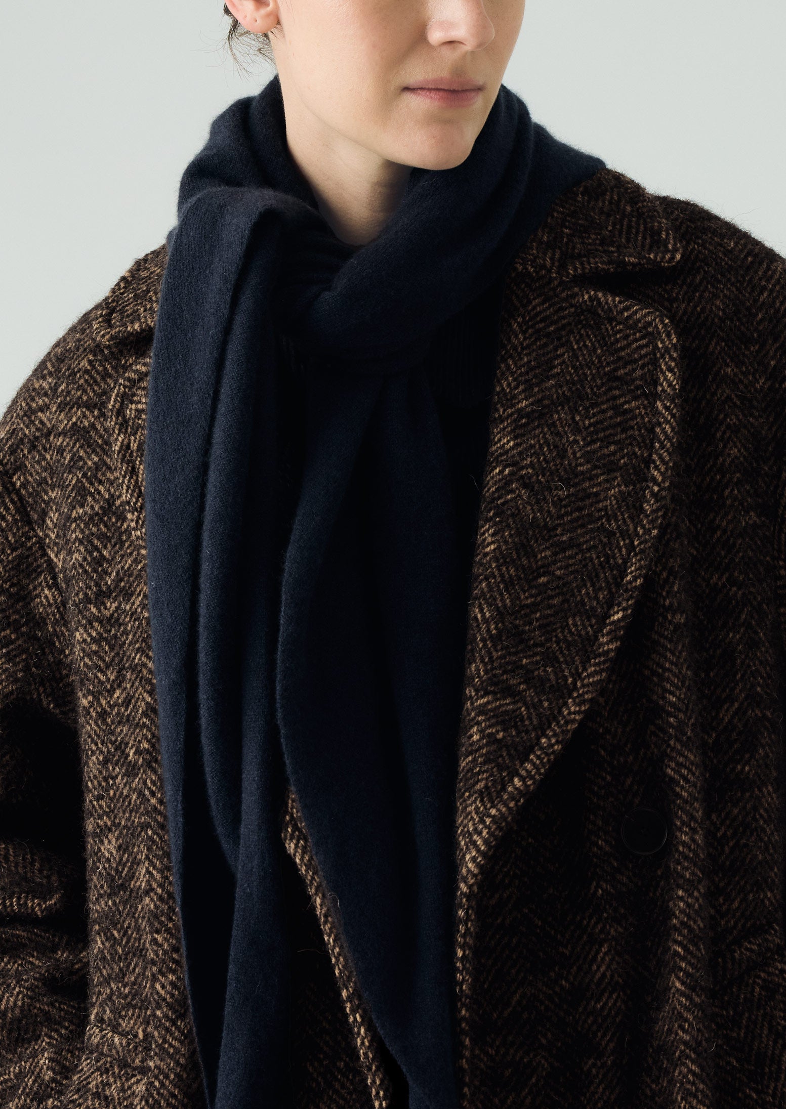 Wool Cashmere Large Bandana | Dark Navy | TOAST