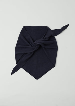 Wool Cashmere Large Bandana | Dark Navy | TOAST