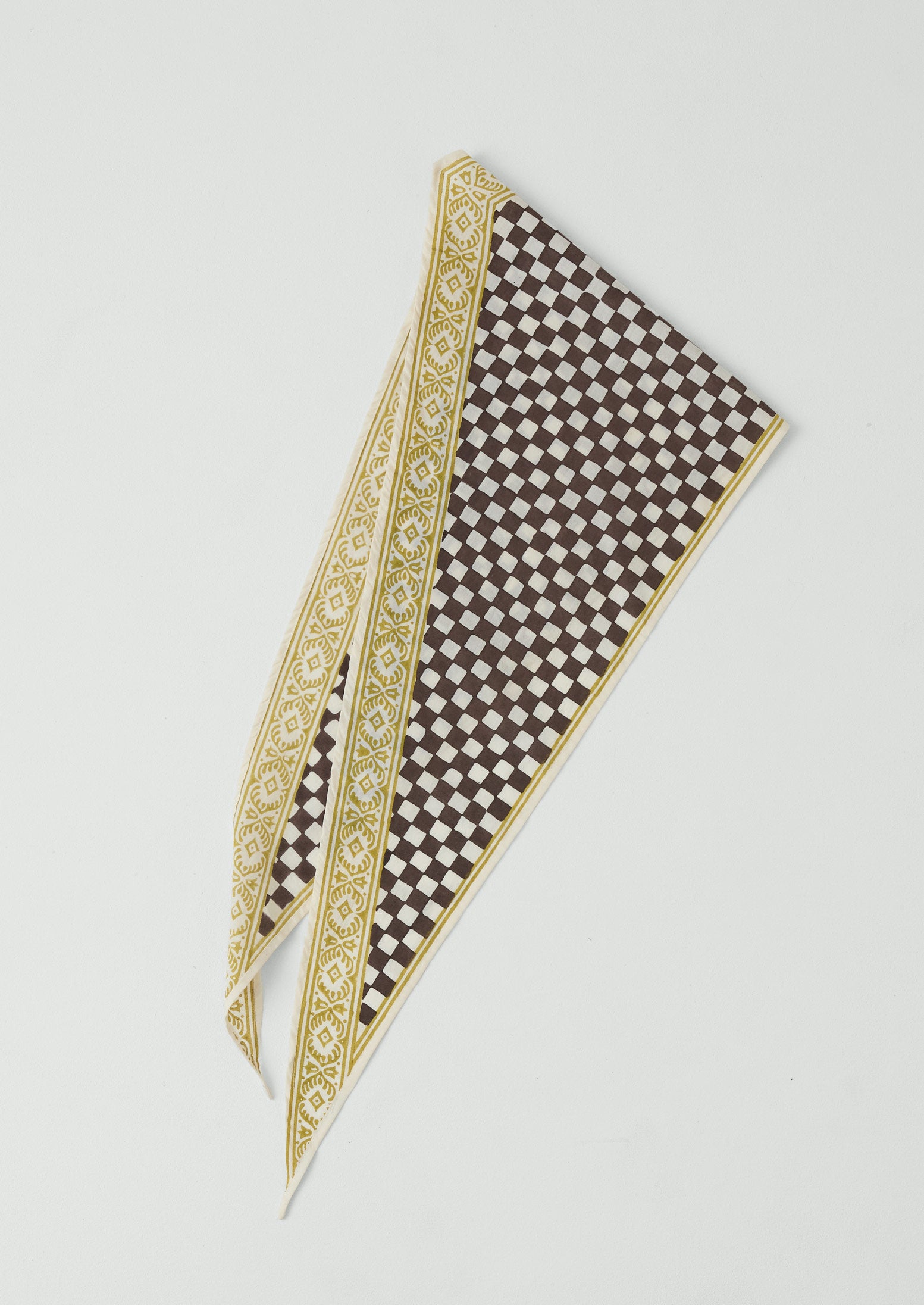 Block Print Cook Check Bandana | Dark Chocolate | TOAST