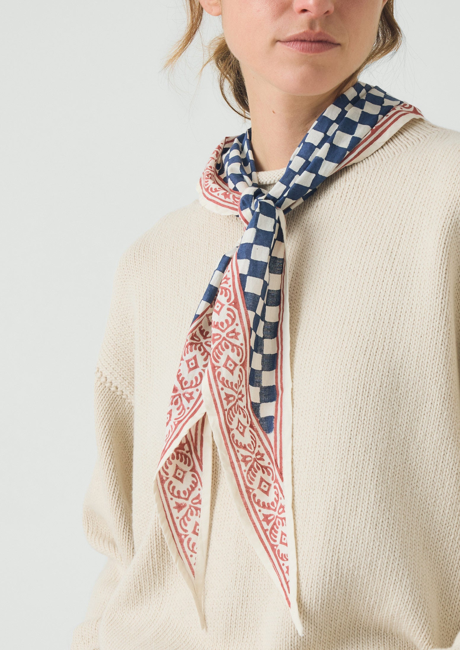 Block Print Cook Check Bandana | Provencal Blue | TOAST