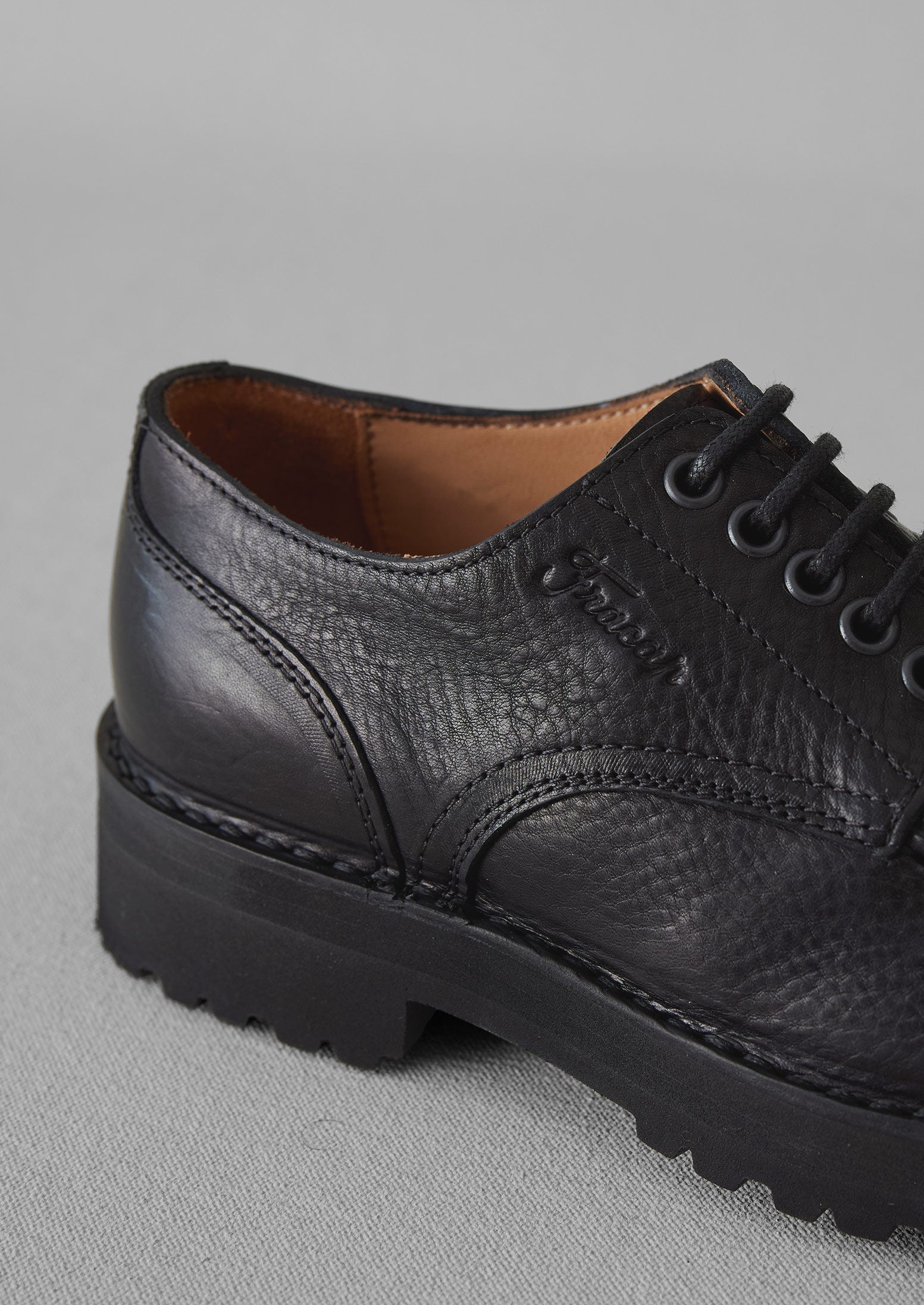 Fracap Leather Postman Shoes | Black | TOAST