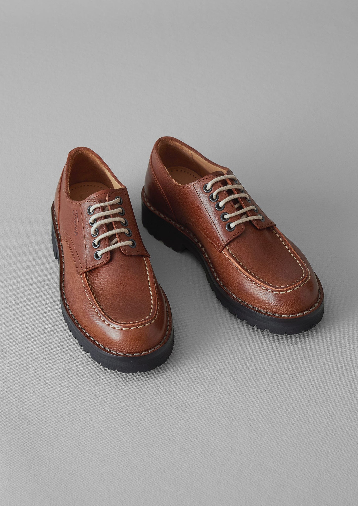 Fracap Leather Postman Shoes | Brown | TOAST
