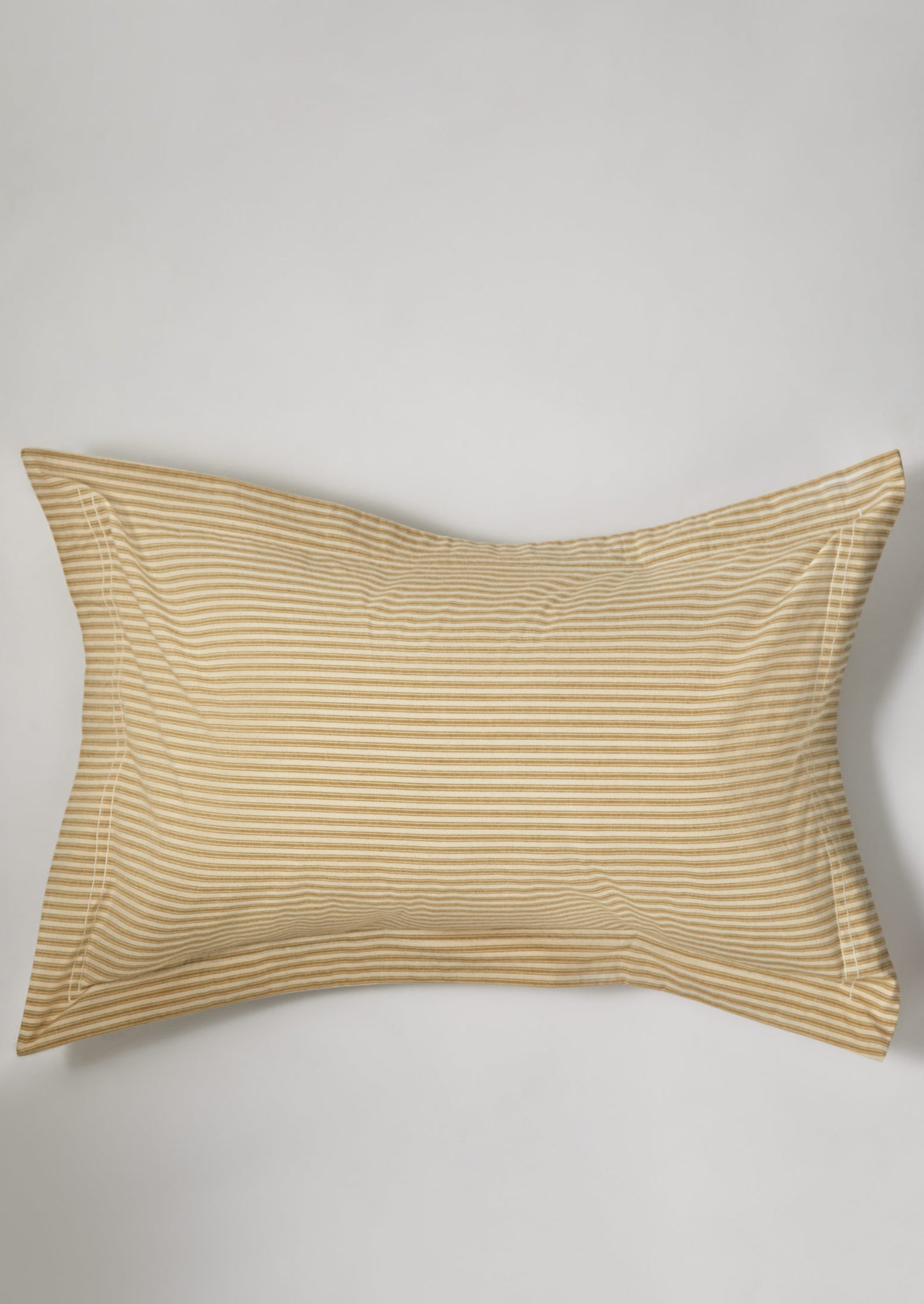 Organic Cotton Ticking Stripe Oxford Pillowcase | Ecru/Straw | TOAST
