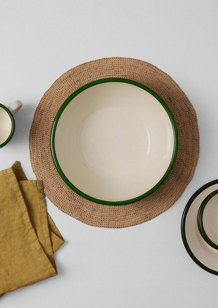 Enamel Salad Bowl | Cream/Leaf | TOAST