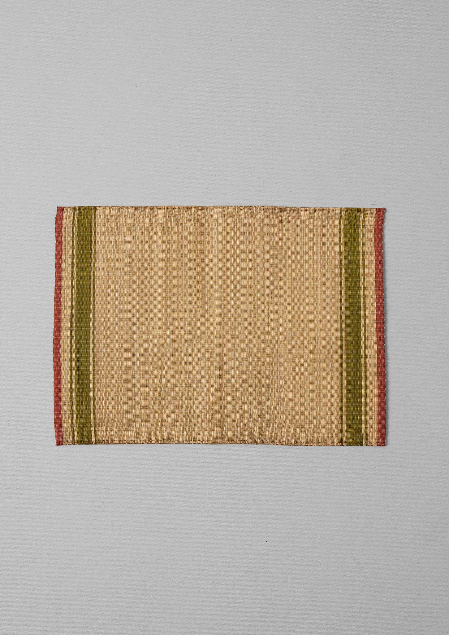Border Stripe Madur Grass Placemat | Natural/Olive | TOAST