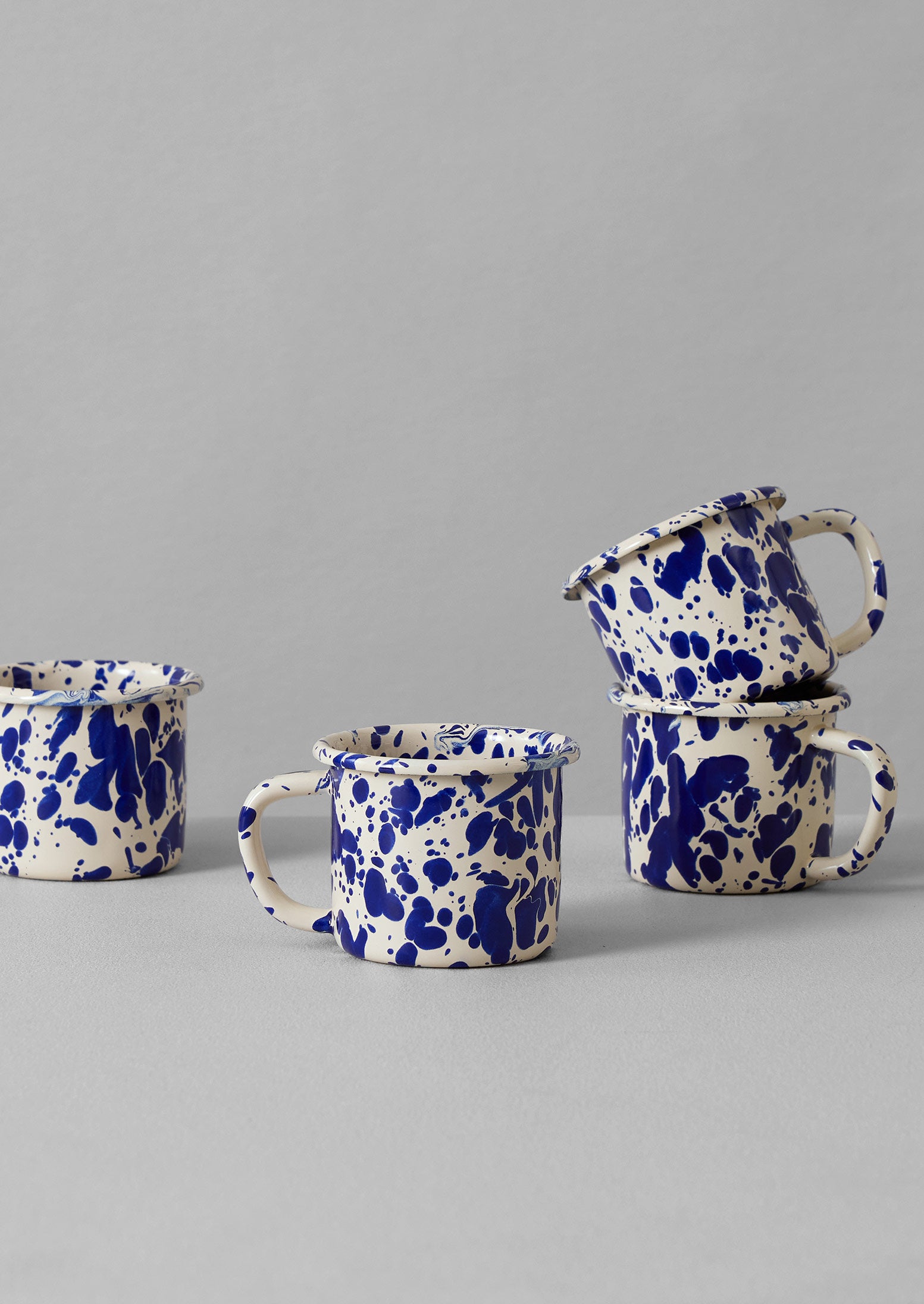 Splatter Enamel Mug | Cream/Blue | TOAST