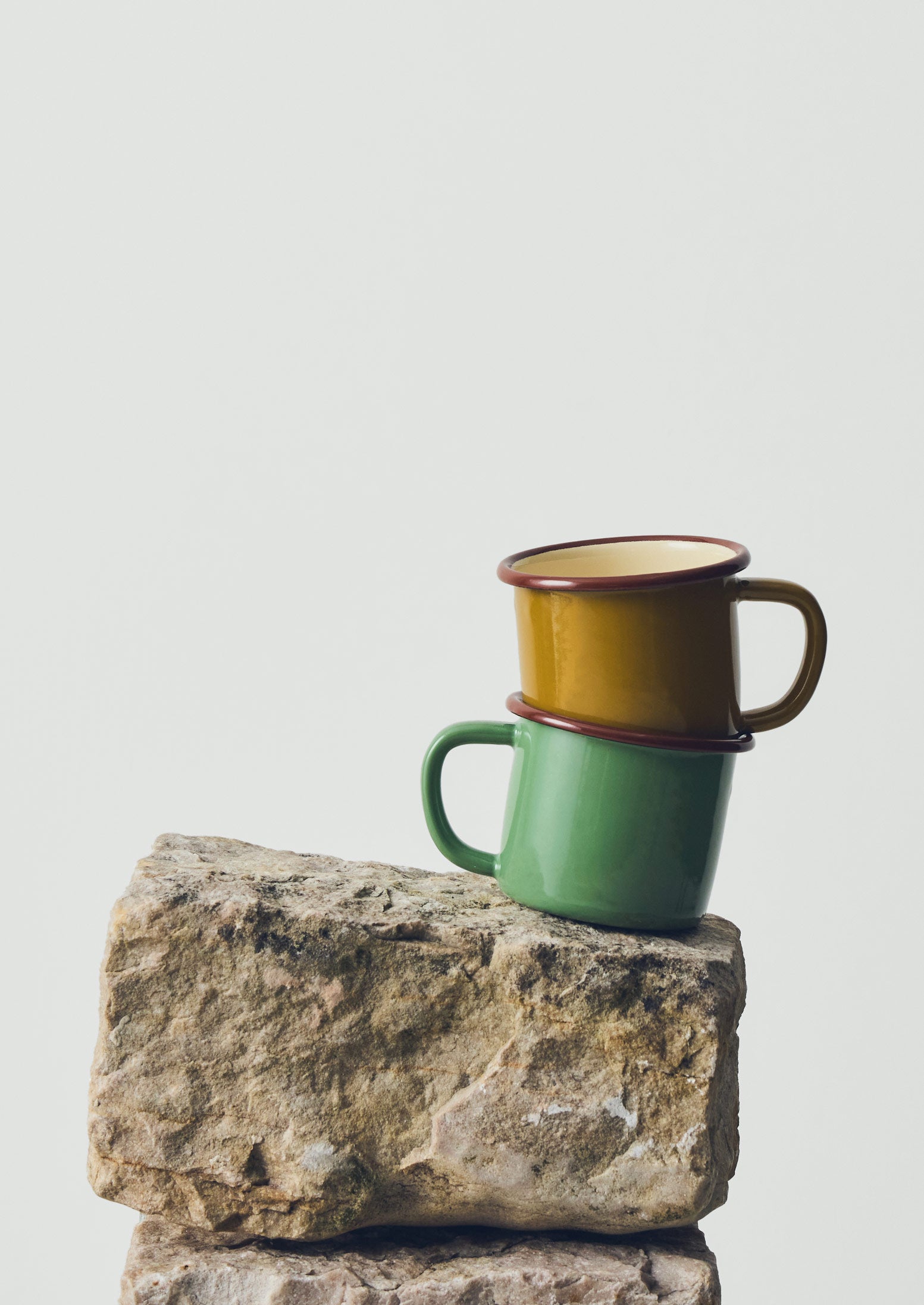 Contrast Rim Enamel Mug | Mint/Chestnut | TOAST