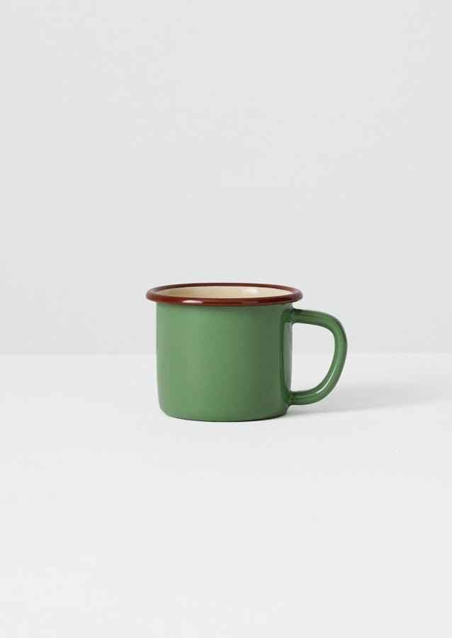 Contrast Rim Enamel Dinner Plate | Mint/Chestnut | TOAST