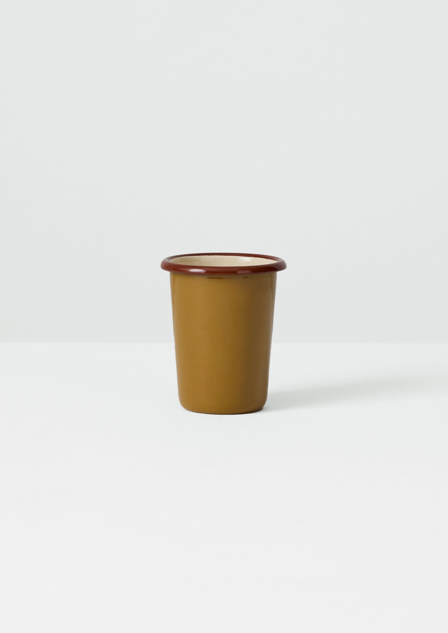 Contrast Rim Enamel Cup | Ochre/Chestnut | TOAST