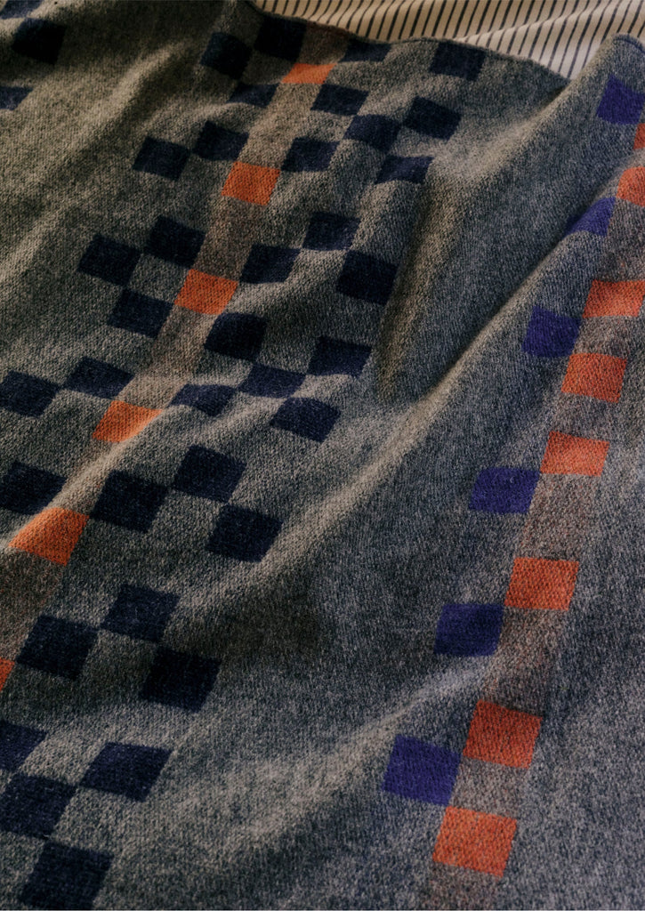 Bristol Weaving Mill Geo Blanket | Charcoal | TOAST