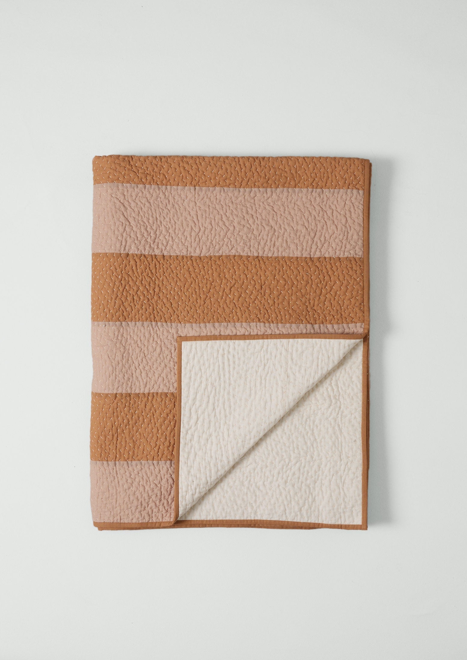 Patched Stripe Quilt | Soft Lilac/Light Umber | TOAST