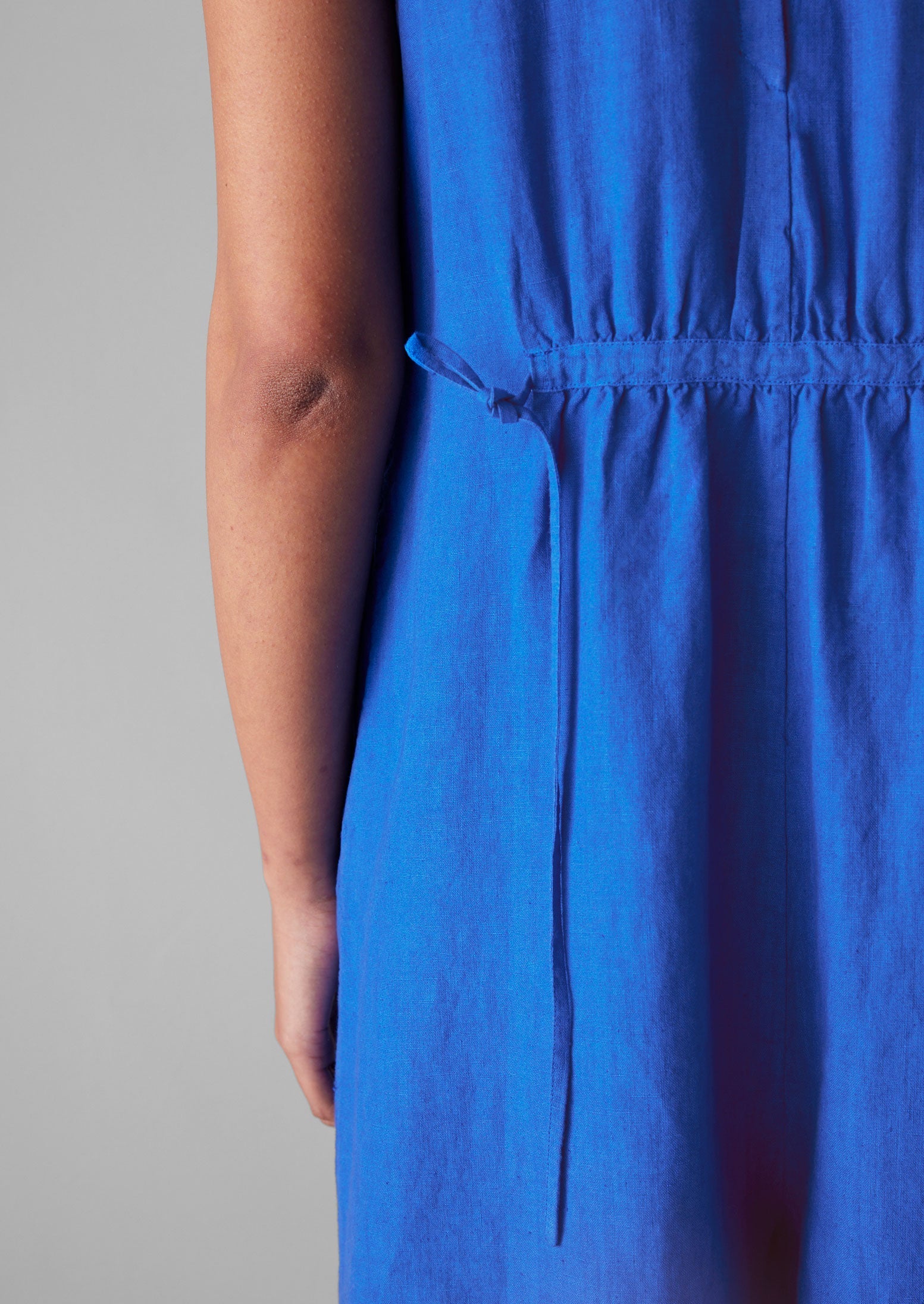 Garment Dyed Linen Short Jumpsuit | Sapphire | TOAST