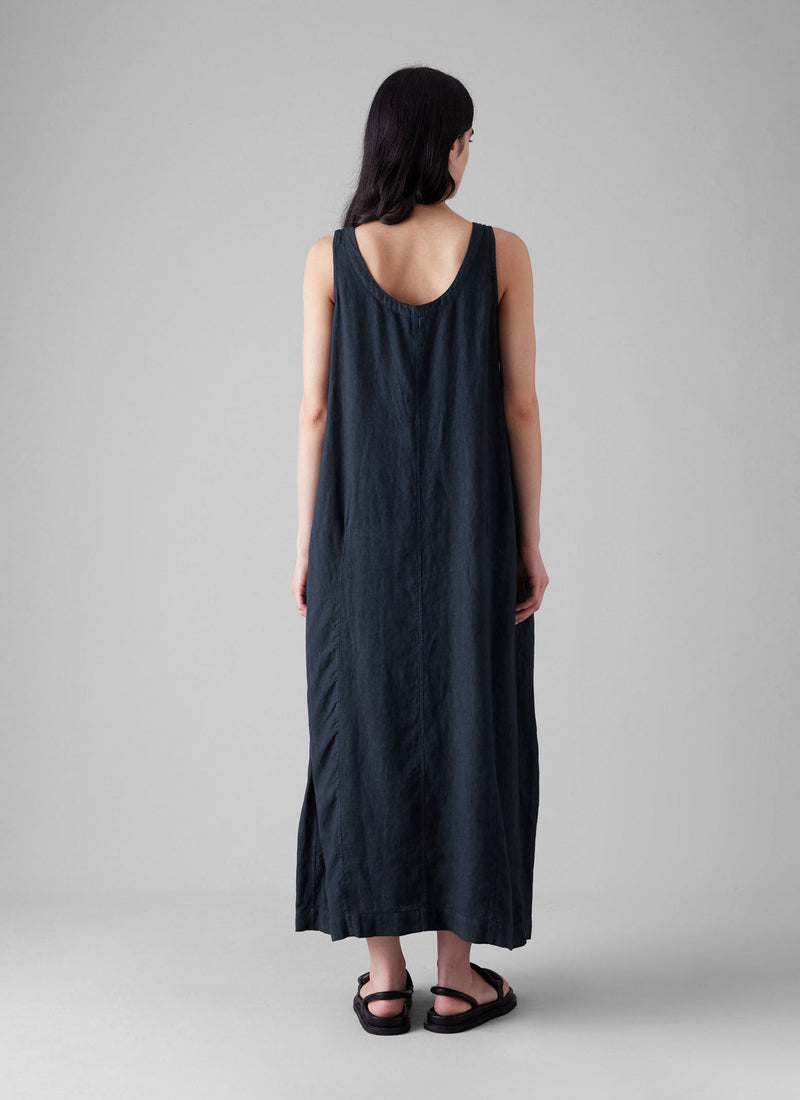 Garment Dyed Linen Easy Dress | Midnight | TOAST