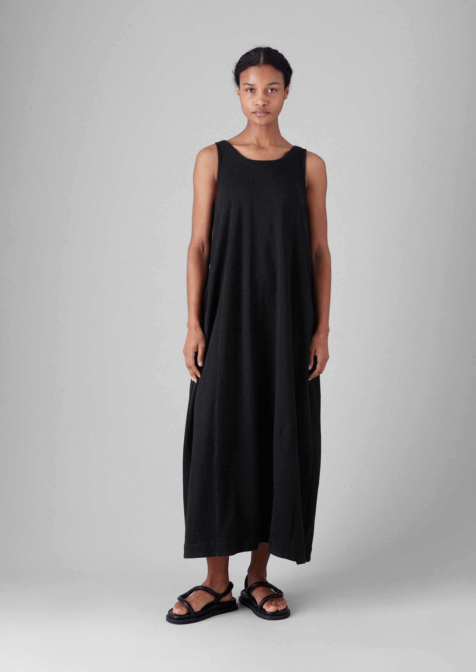 Jersey Cotton Easy Dress | Washed Black | TOAST