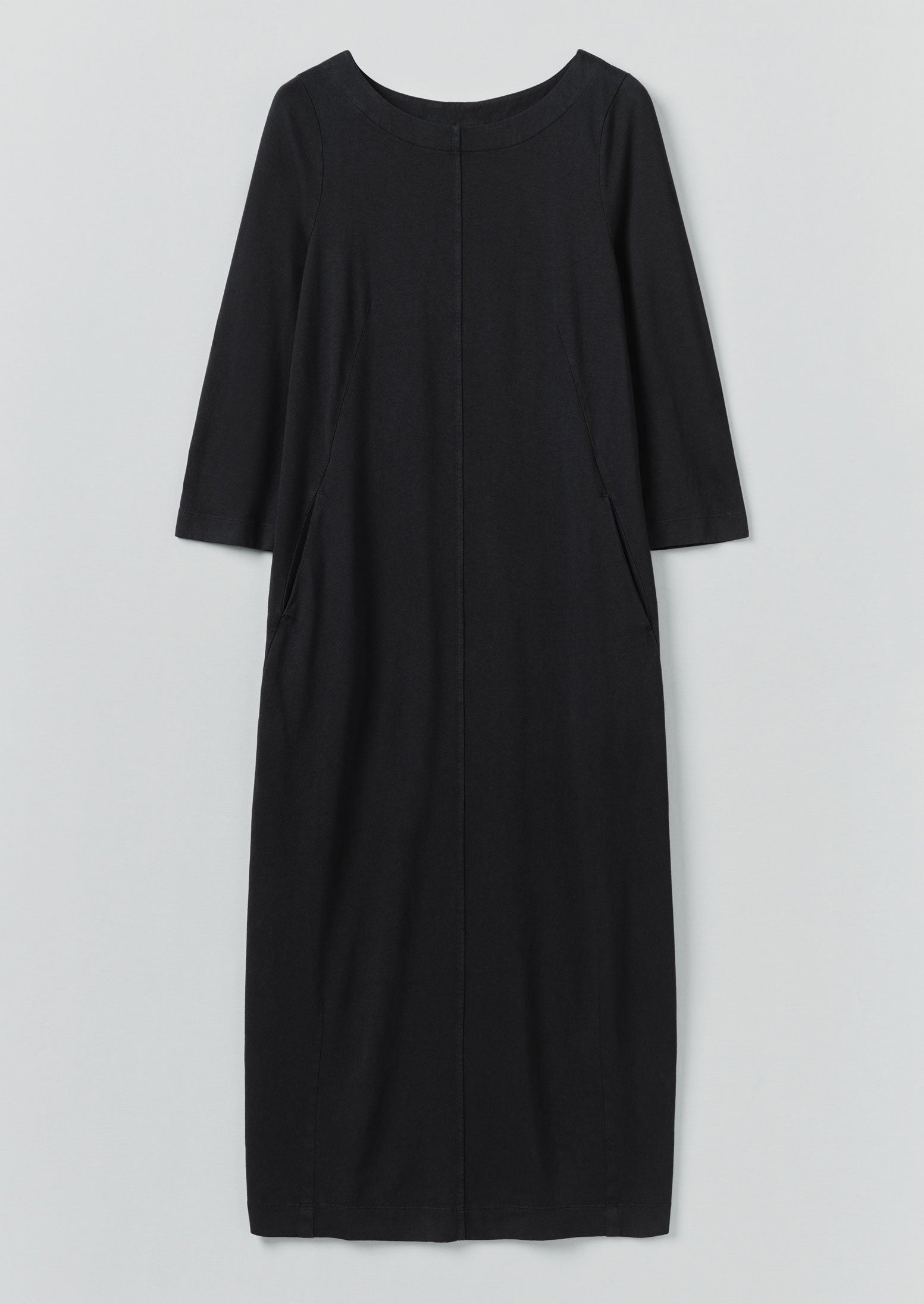 Cotton Jersey Shift Dress | Washed Black | TOAST
