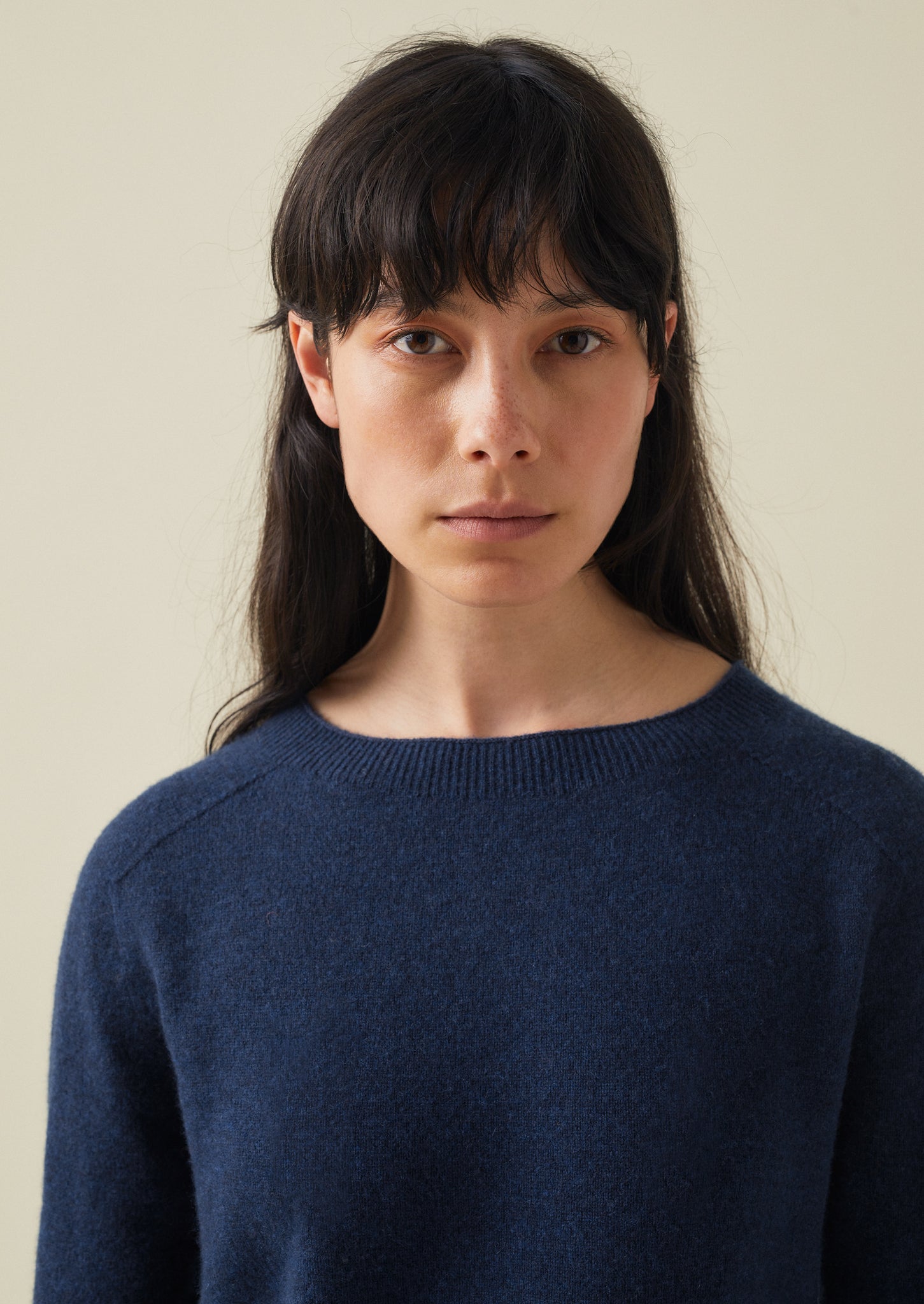 Wool Cashmere Neat Sweater | Midnight | TOAST