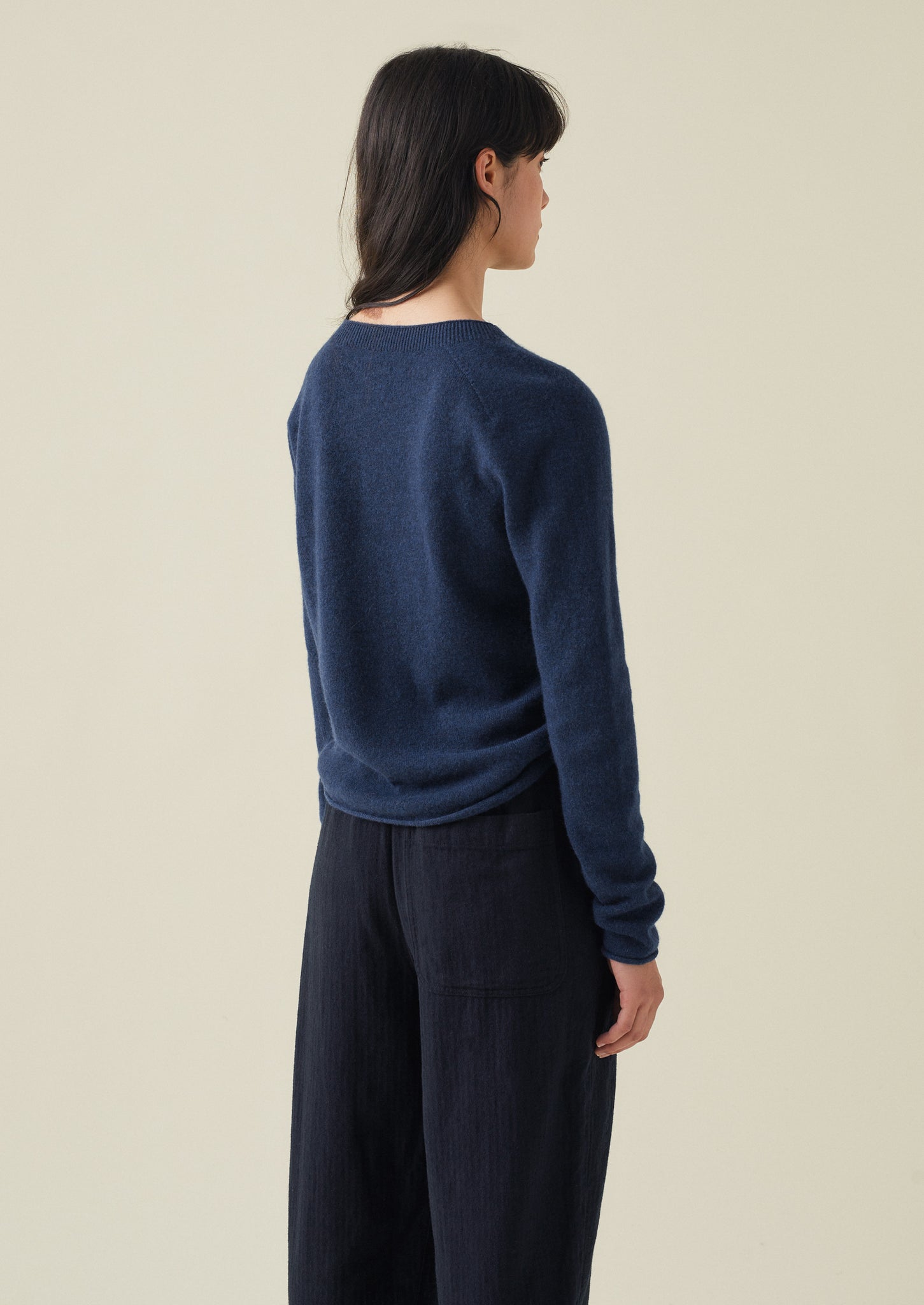 Wool Cashmere Neat Sweater | Midnight | TOAST