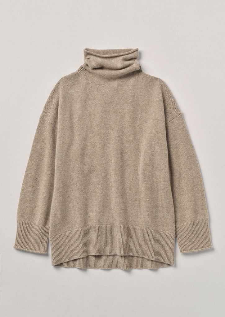 Roll Neck Wool Cashmere Sweater | Oatmeal | TOAST
