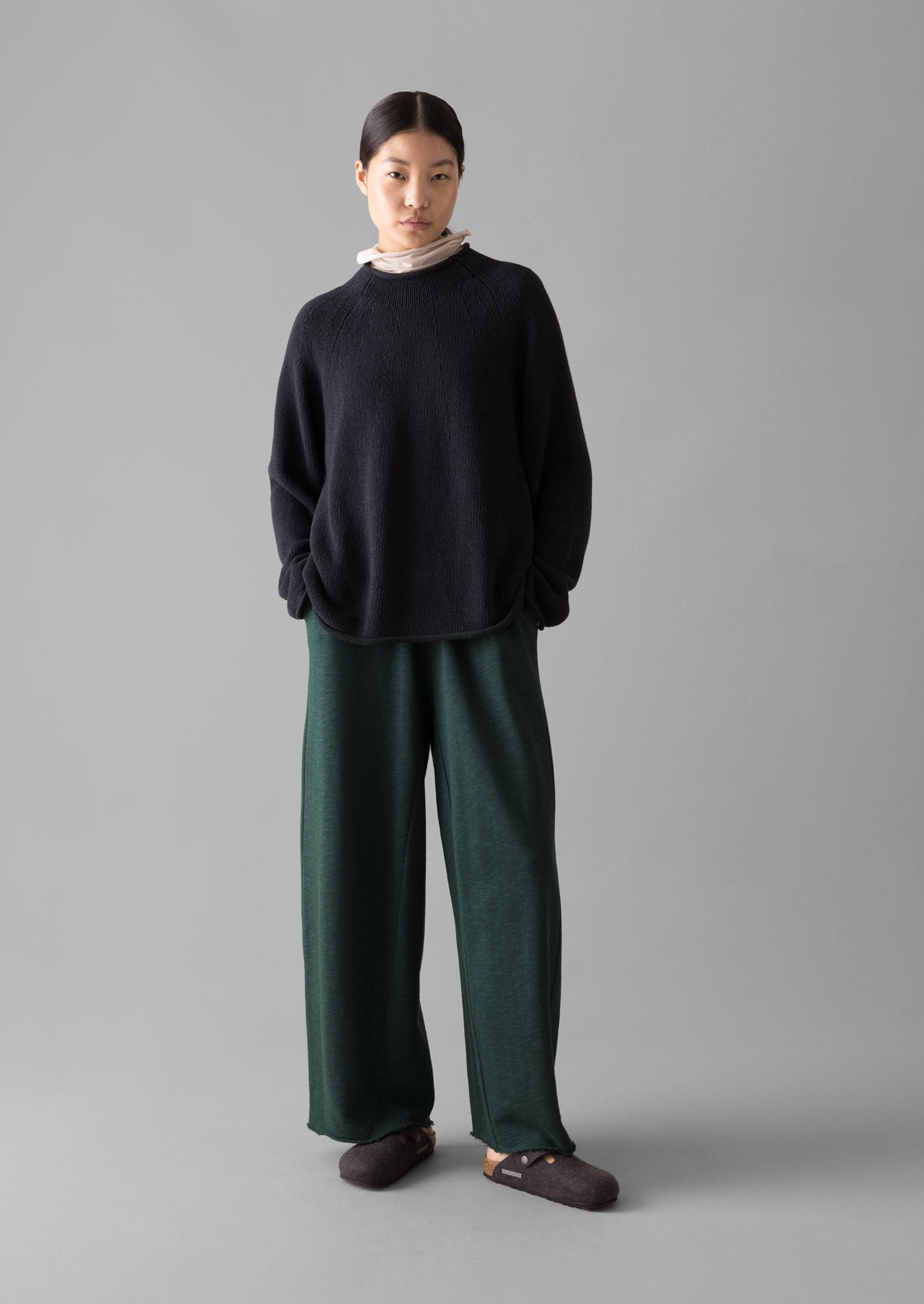 Organic Cotton Linen Easy Sweater | Dark Navy | TOAST