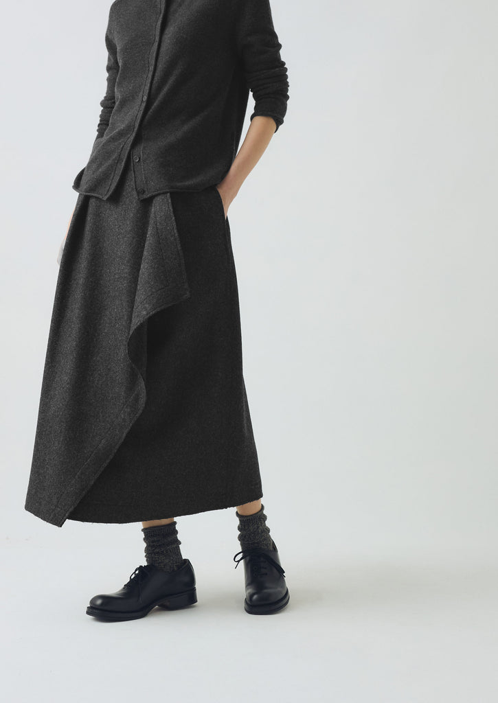Wool Cashmere Neat Cardigan | Charcoal | TOAST