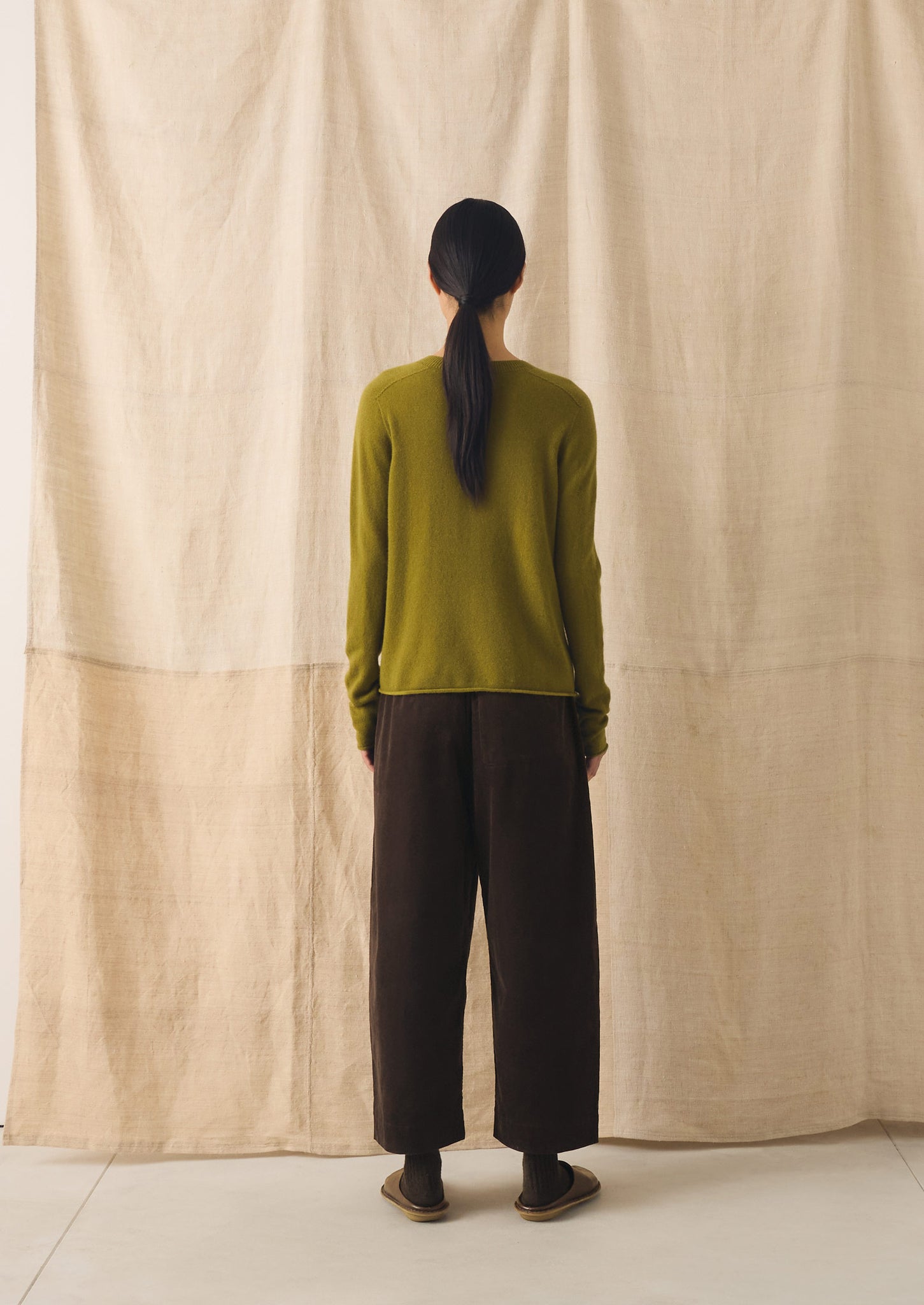 Wool Cashmere Neat Cardigan | Pear | TOAST