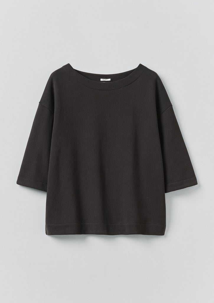 Square Cut Loopback Jersey Tee | Black Pepper | TOAST