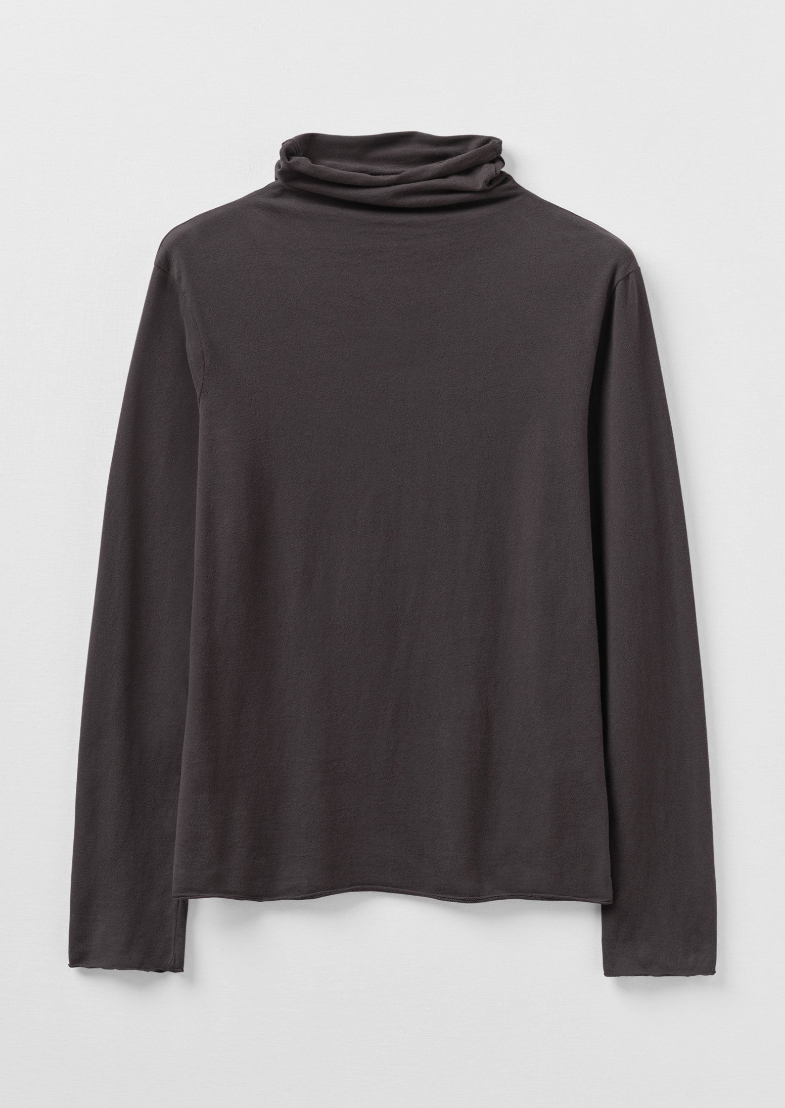 High Neck Soft Cotton Tee | Charcoal | TOAST