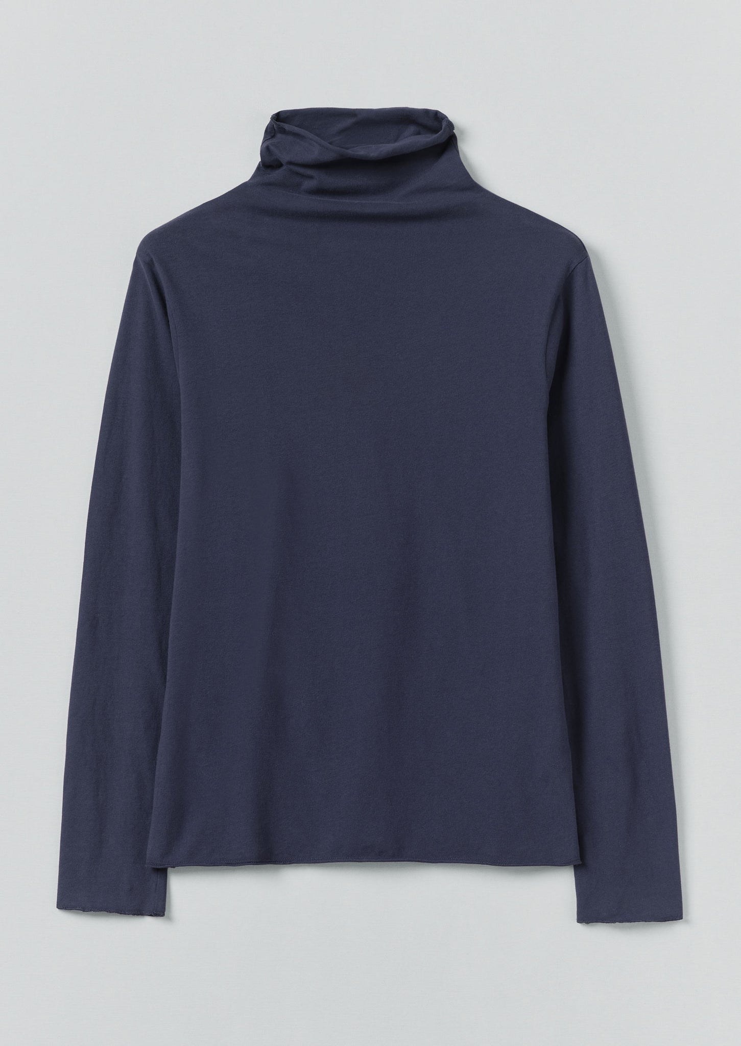High Neck Soft Cotton Tee | Ink Blue | TOAST