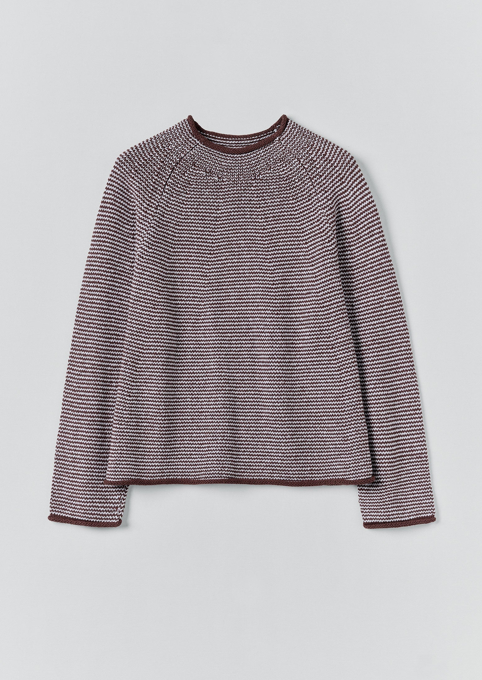 Stripe Linen Cotton Sweater | Brown Ochre/Periwinkle | TOAST