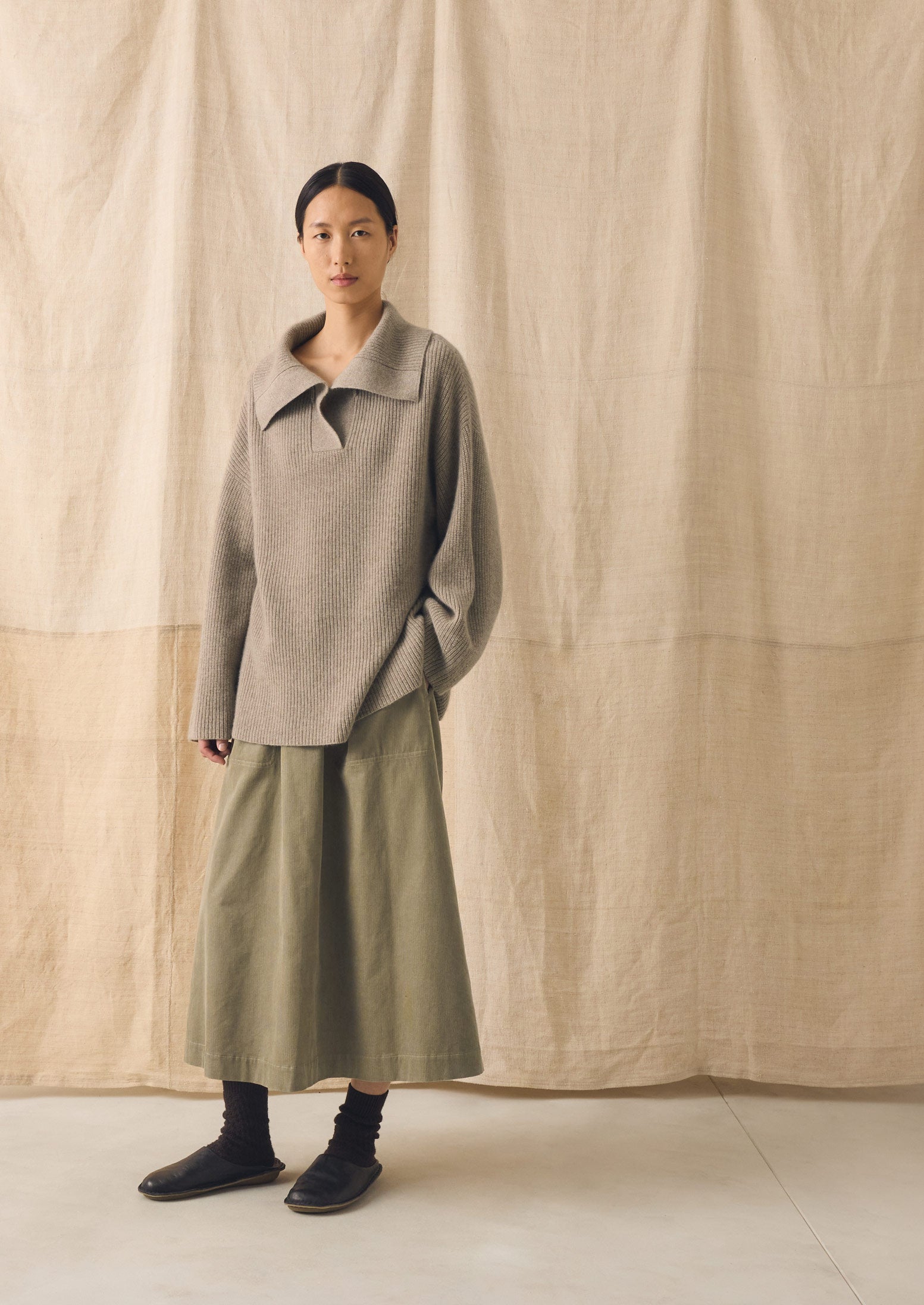Ribbed Wool Cashmere Sweater | Oatmeal | TOAST