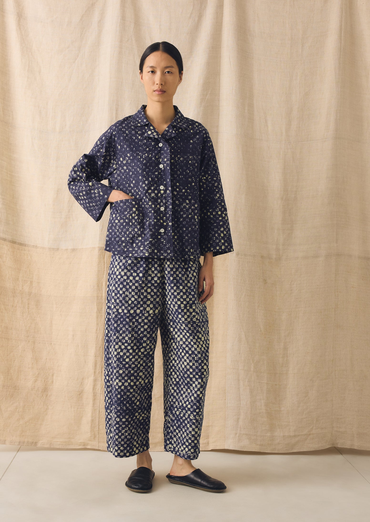 Batik Cook Check Top | Provencal Blue | TOAST
