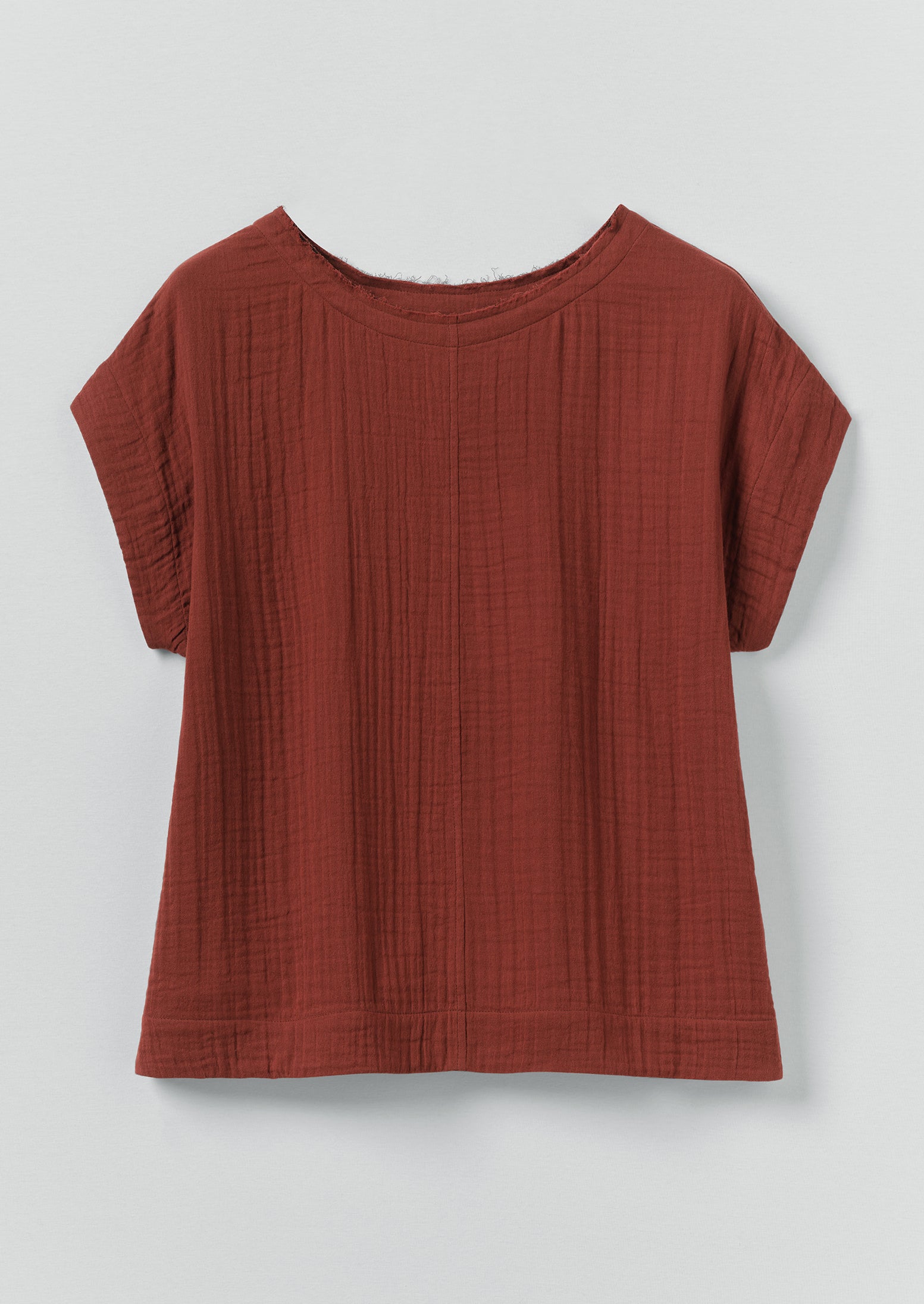 Crinkle Cotton Gauze Top | Tomato Red | TOAST