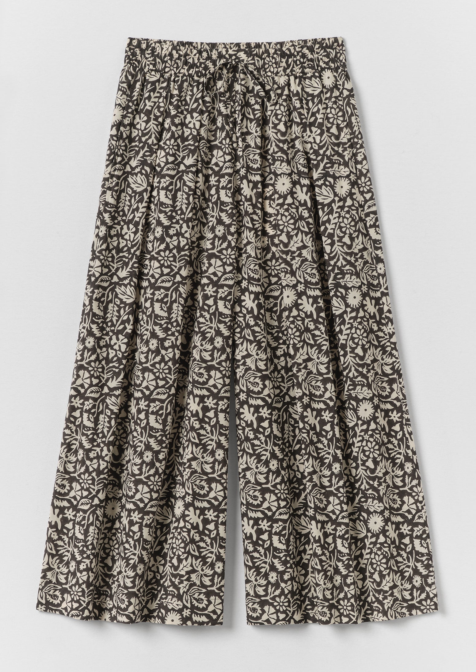 Lore Block Print Cotton Culottes | Dark Coffee/Warm Ecru | TOAST