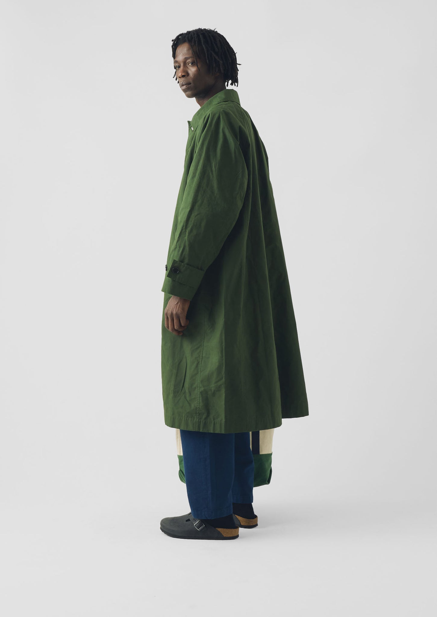 Waxed Cotton Trench Coat | Forest Green | TOAST