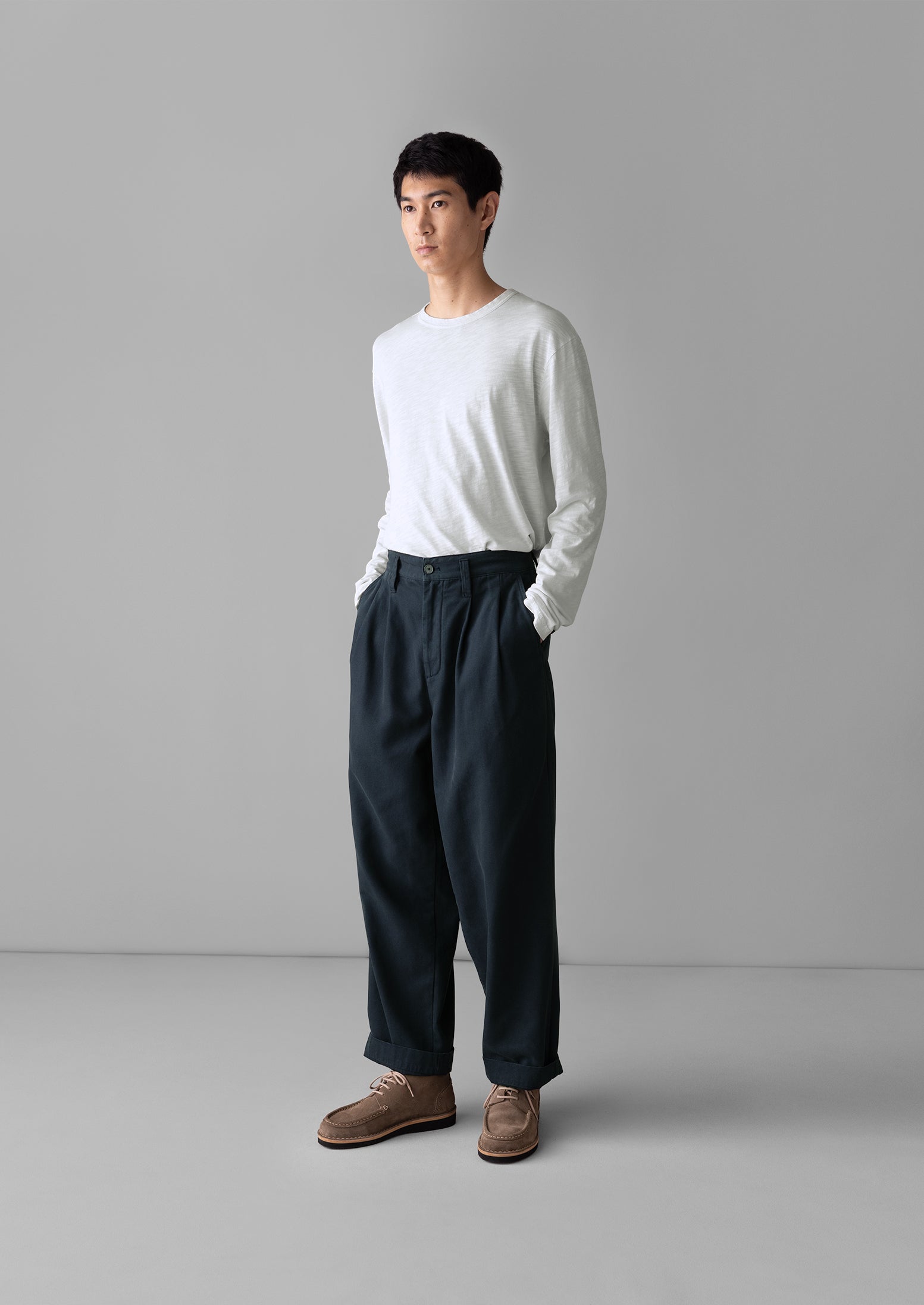 Frank Cotton Long Sleeve Tee | Chalk | TOAST