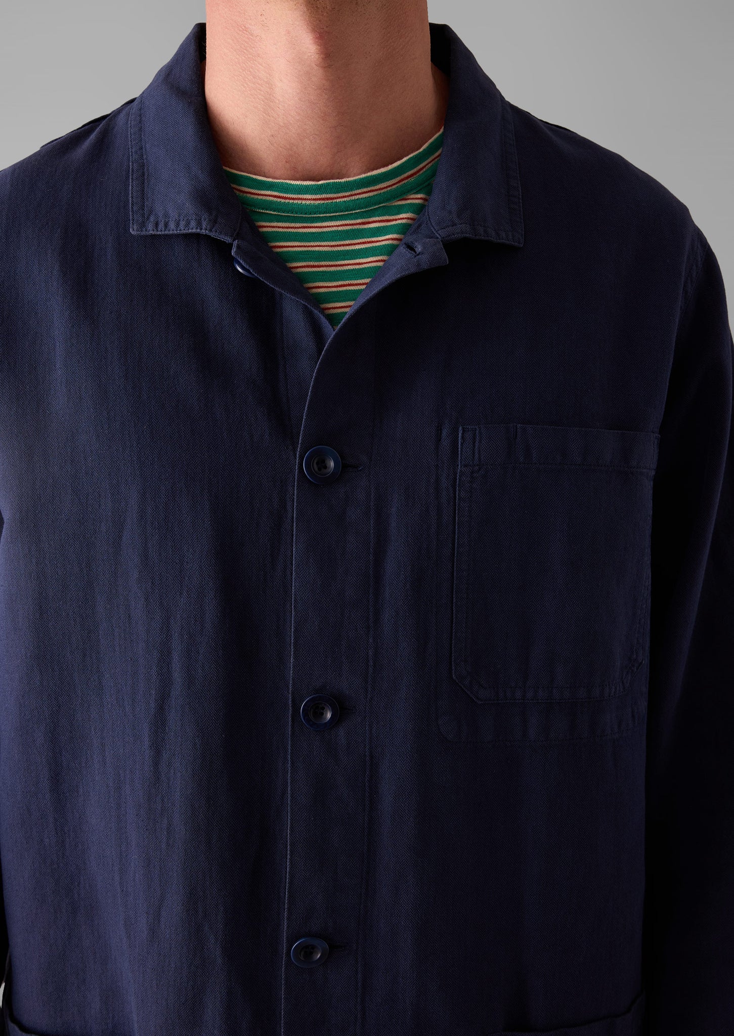 Arlo Garment Dyed Herringbone Jacket | Dark Indigo | TOAST