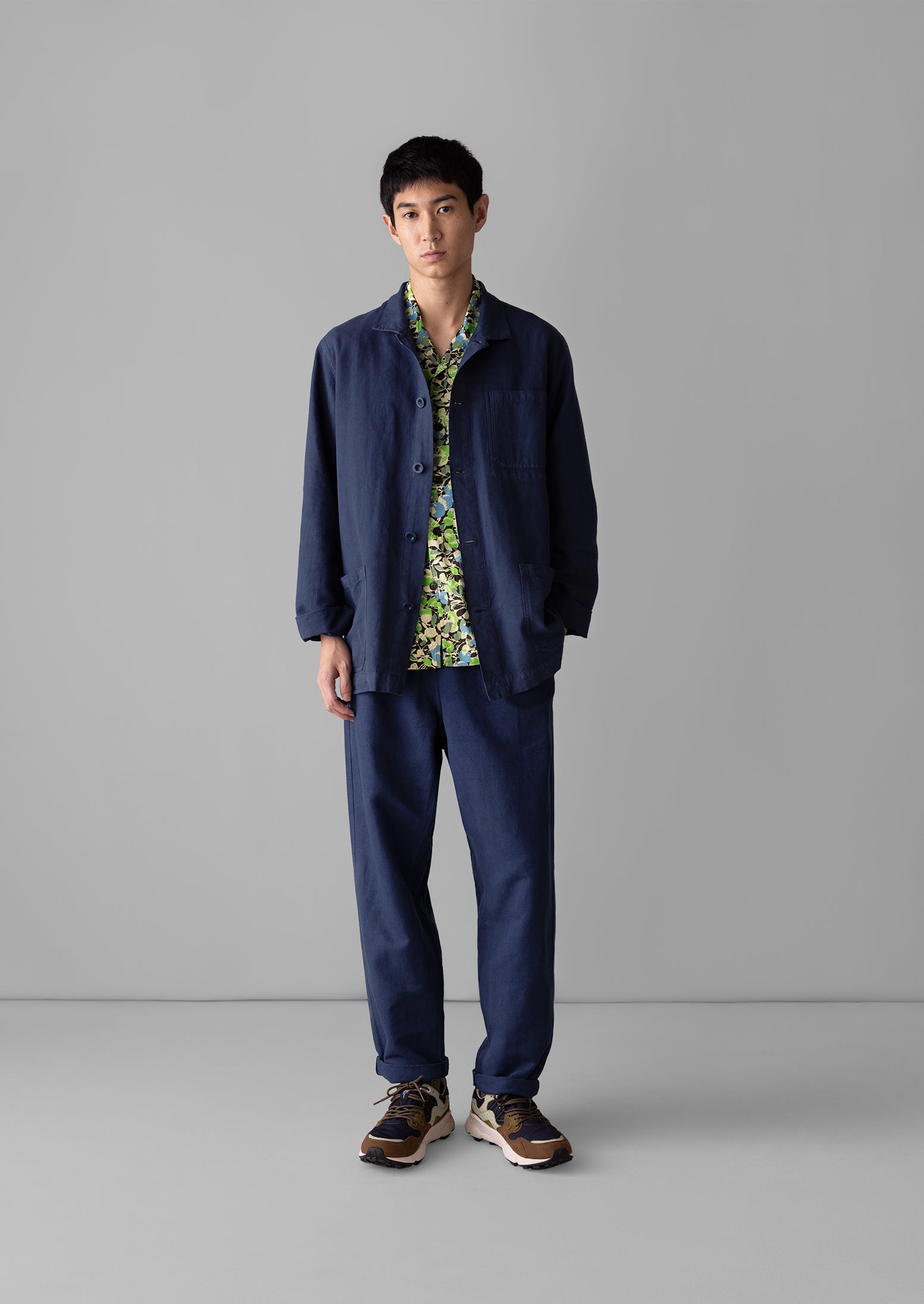 Arlo Garment Dyed Herringbone Jacket | Dark Indigo | TOAST