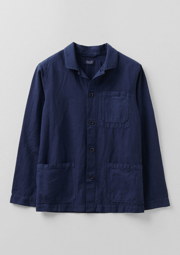 Arlo Garment Dyed Herringbone Jacket | Dark Indigo | TOAST
