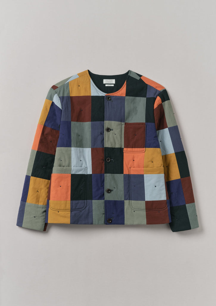 Padded Patchwork Cotton Jacket | Multi | TOAST