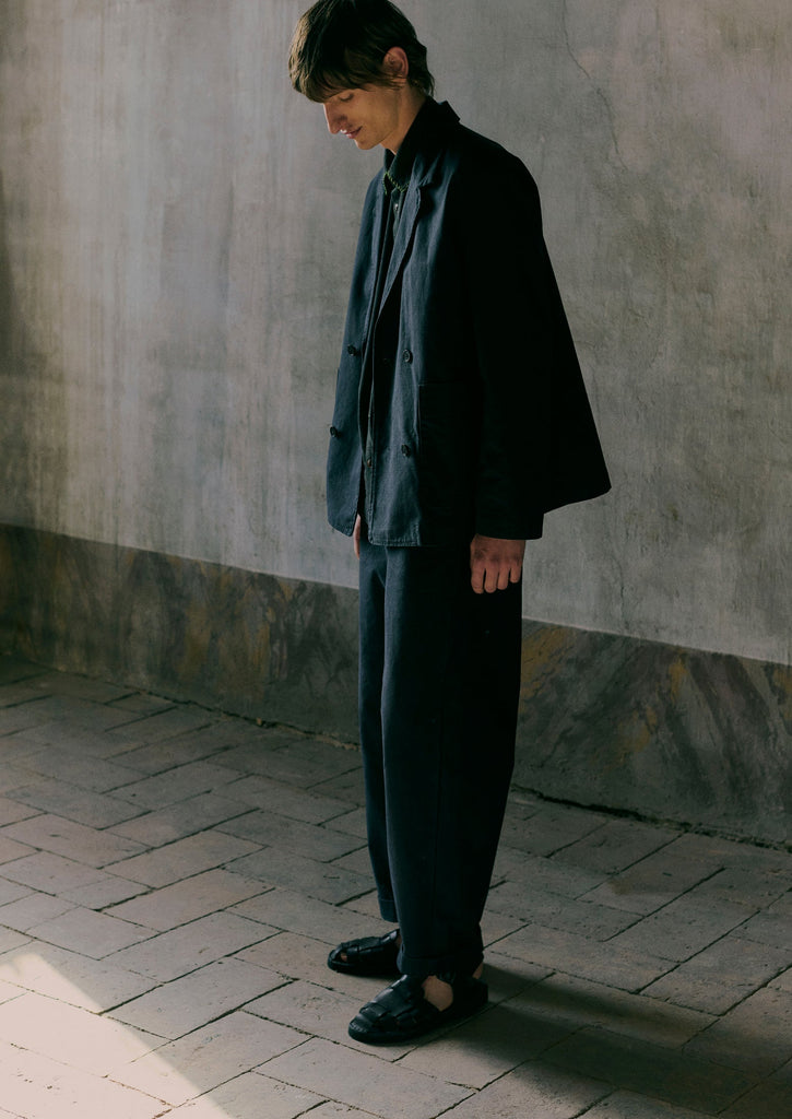 Cotton Canvas Breasted Jacket | Slate | TOAST