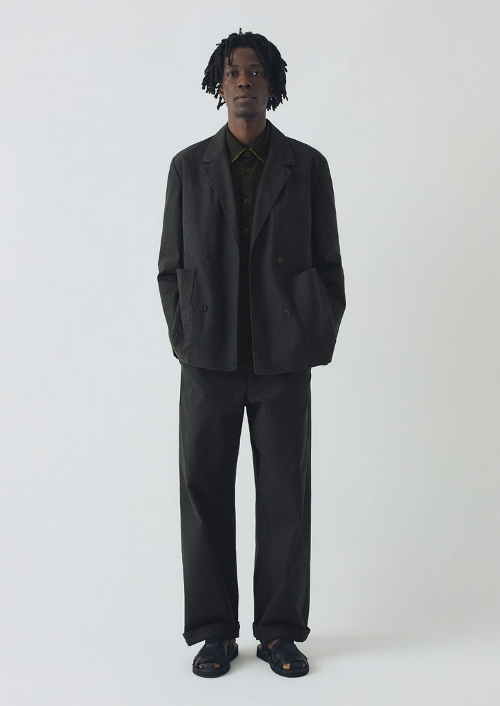 Cotton Canvas Breasted Jacket | Slate | TOAST