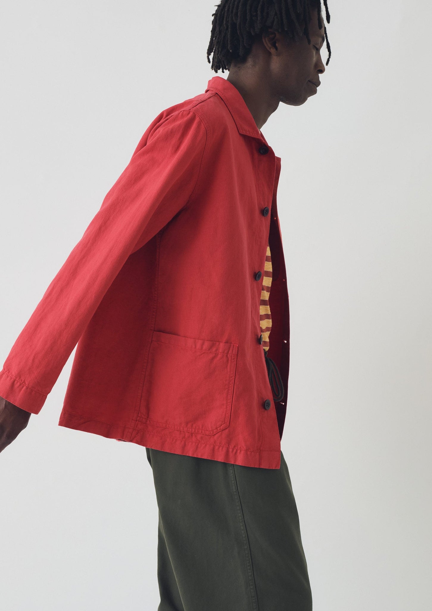 Arlo Garment Dyed Herringbone Jacket | Cardinal Red | TOAST