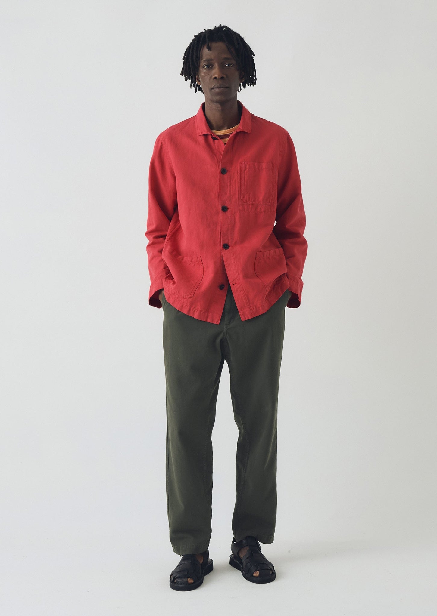 Arlo Garment Dyed Herringbone Jacket | Cardinal Red | TOAST