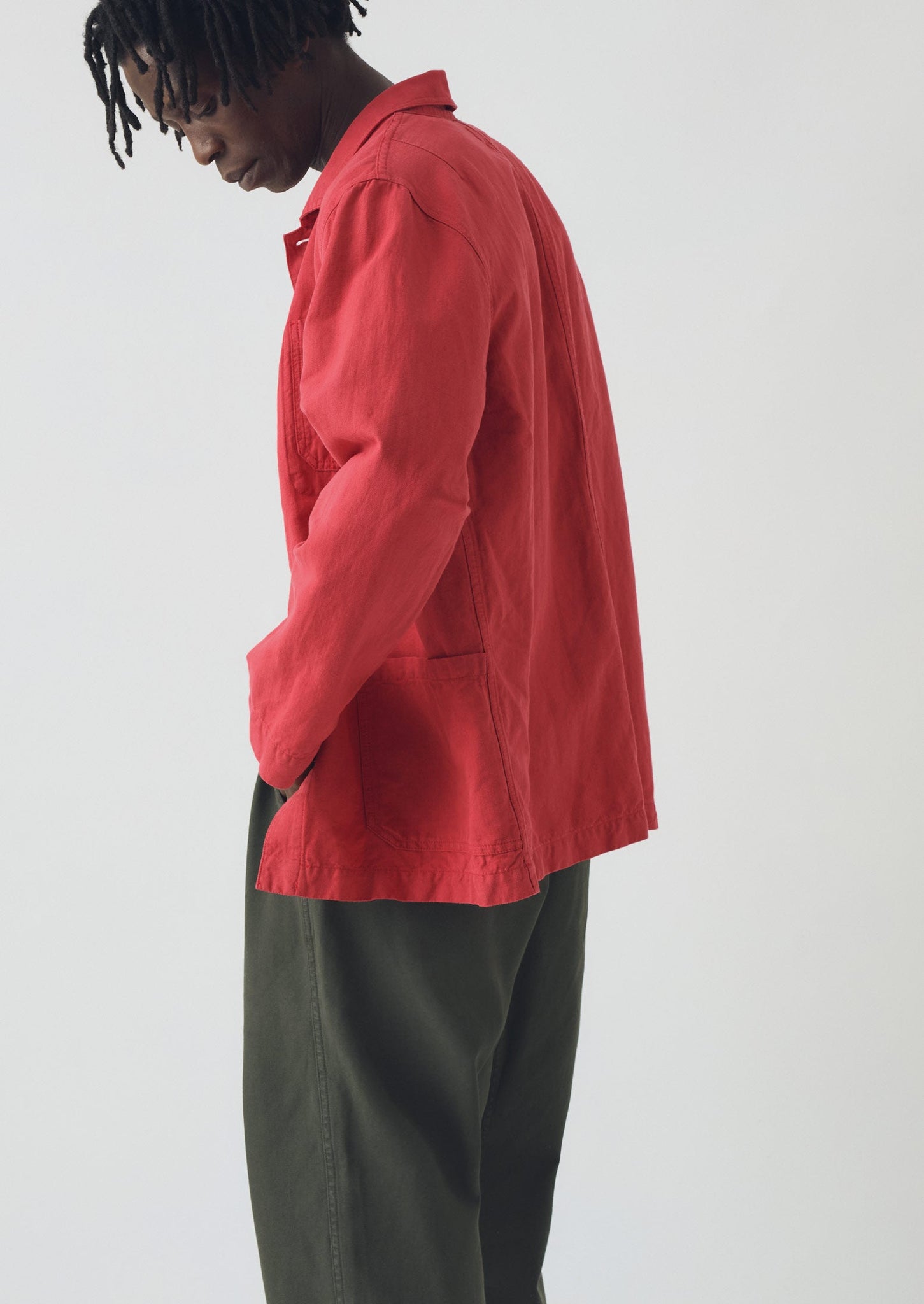 Arlo Garment Dyed Herringbone Jacket | Cardinal Red | TOAST