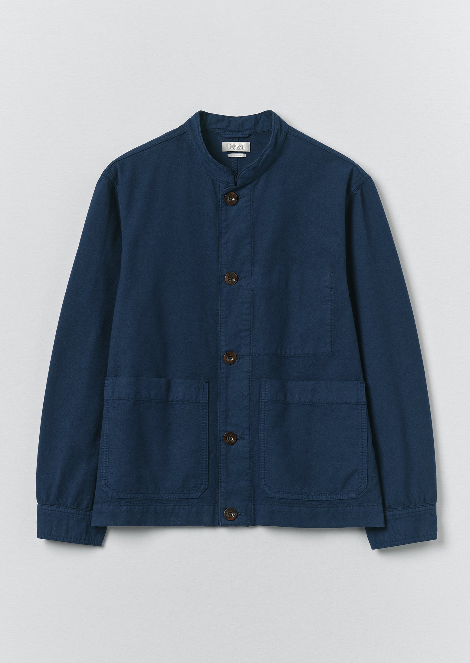 Garment Dyed Cotton Canvas Stand Collar Jacket | Uniform Blue | TOAST