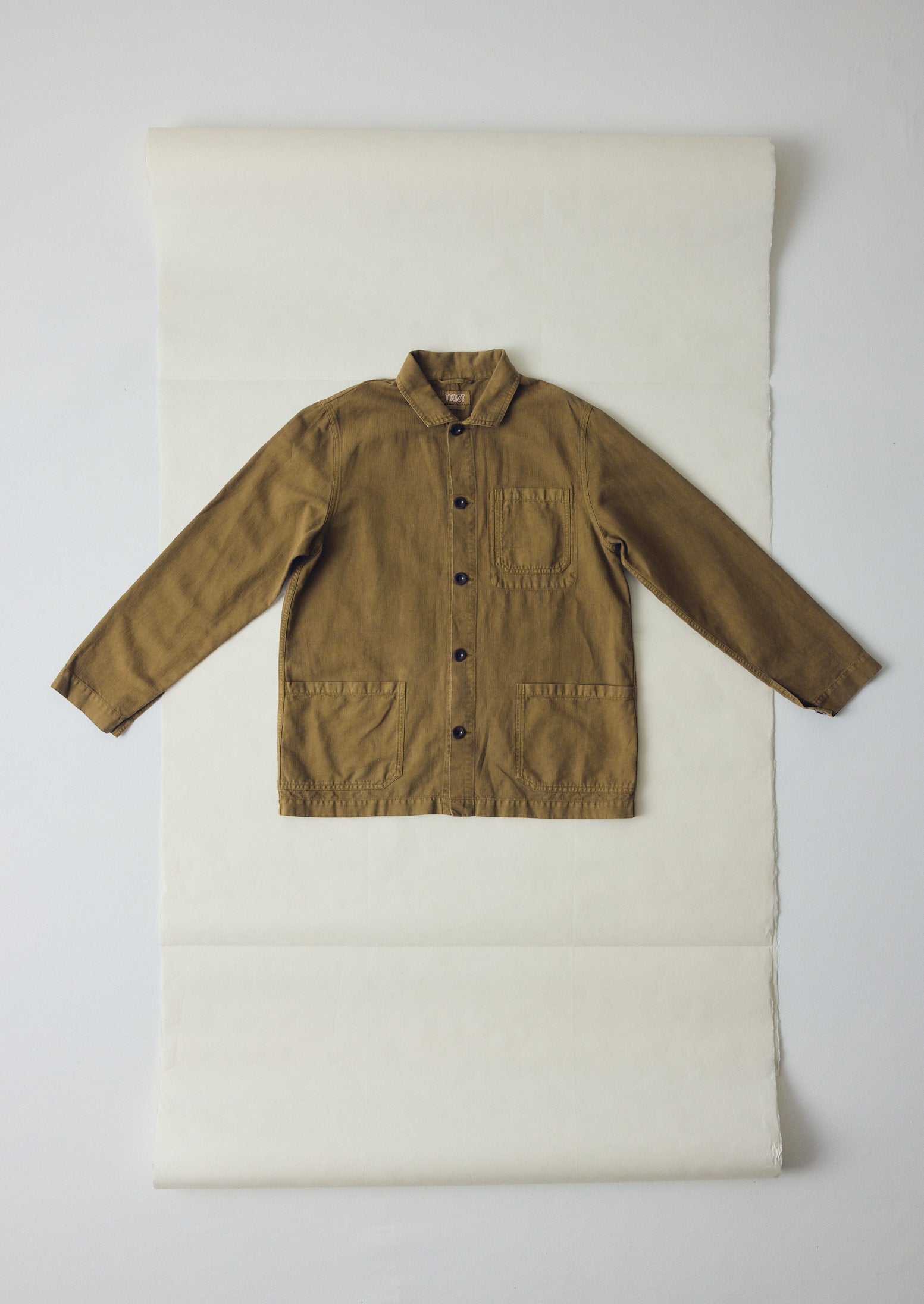 Arlo Garment Dyed Herringbone Jacket | Woodland Green | TOAST